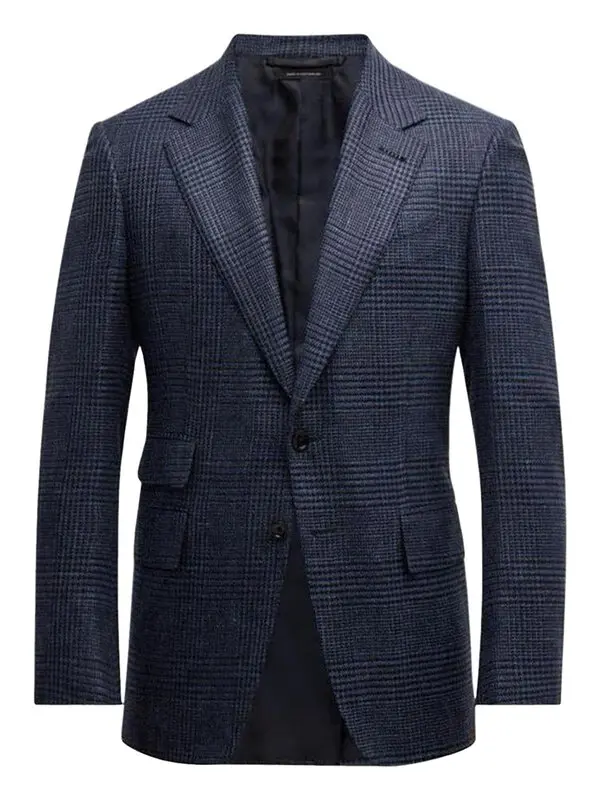 TOM FORD Shelton Prince Of Wales Sport Coat - Navy Multi