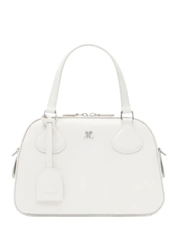 COURREGES Logo Plaque Bowling Bag - White