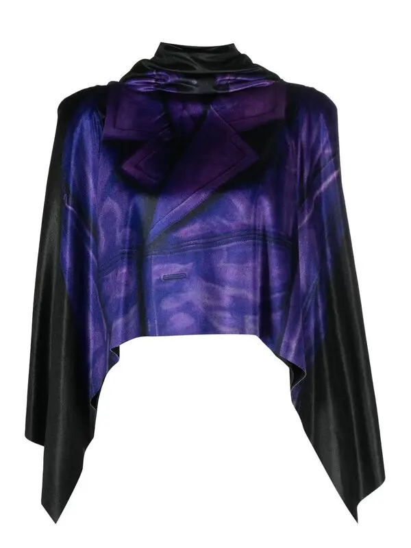 Loewe Abstract-print Draped Top - Purple