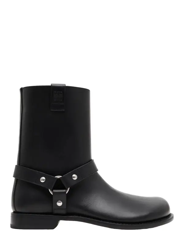 Loewe Campo Leather Biker Boots - Black