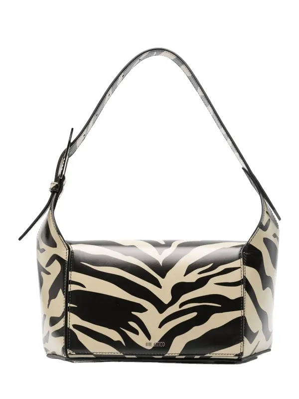 Attico 7/7 Zebra-print Shoulder Bag - Black