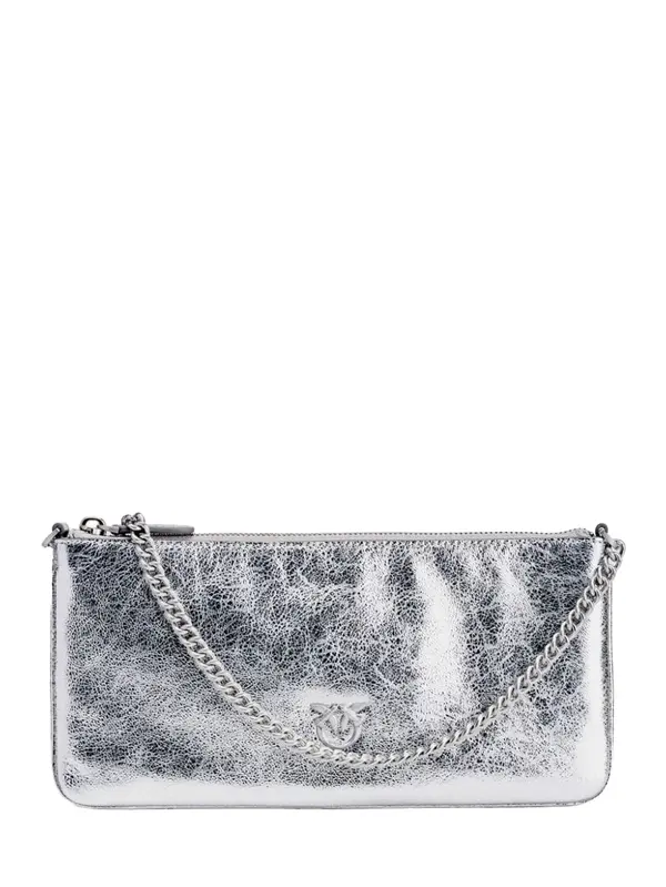 Pinko Flat Leather Tote - Silver