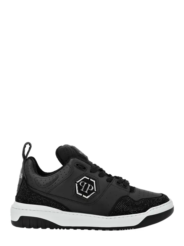 Philipp Plein Hexagon Crystal Low-top Sneakers - Black