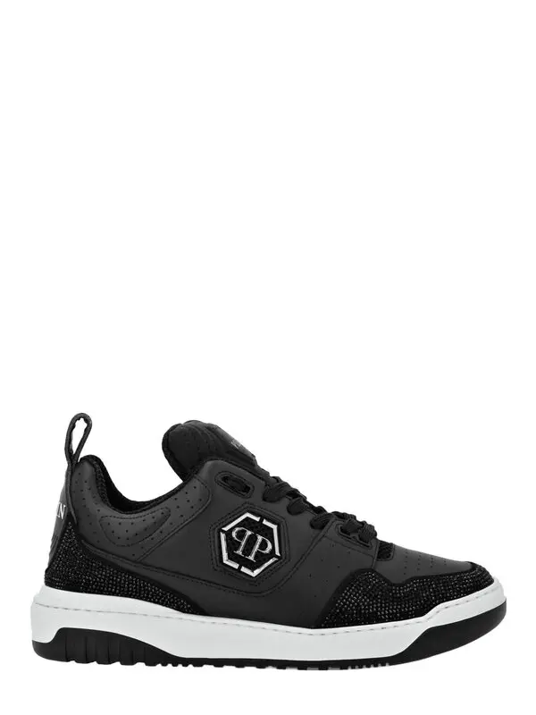Philipp Plein Hexagon Crystal Low-top Sneakers - Black