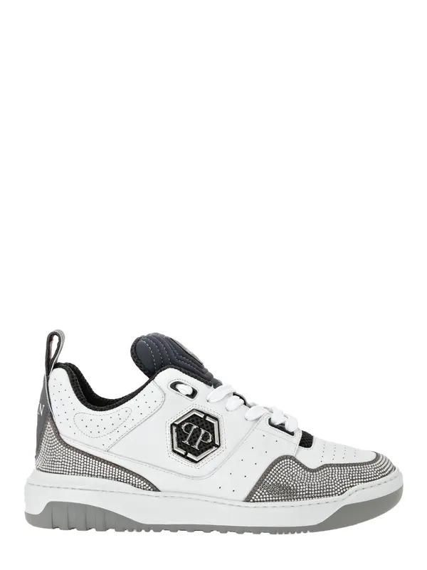 Philipp Plein Hexagon Crystal Low-top Sneakers - White