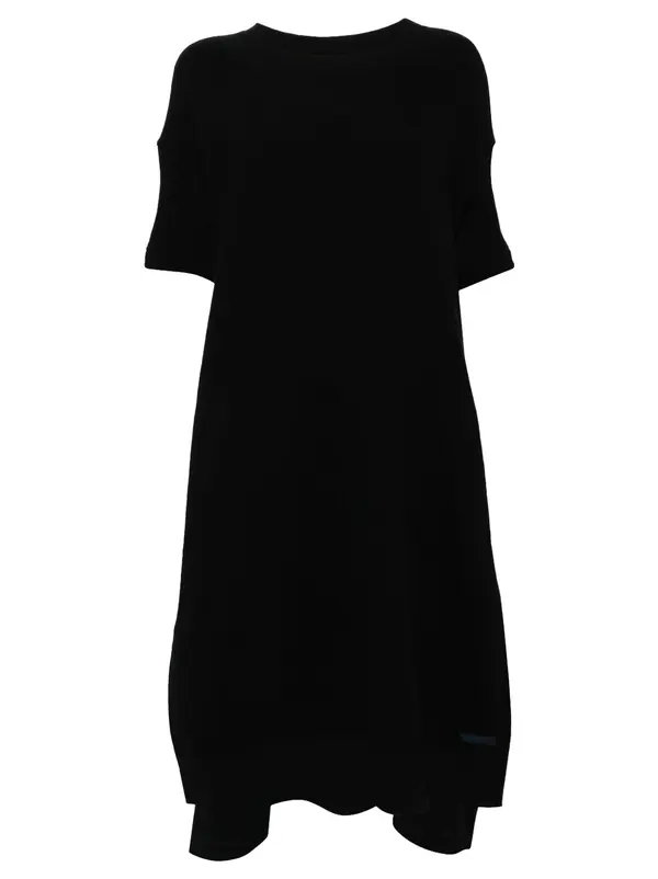 Yohji Yamamoto Side-slit Midi Dress - Black