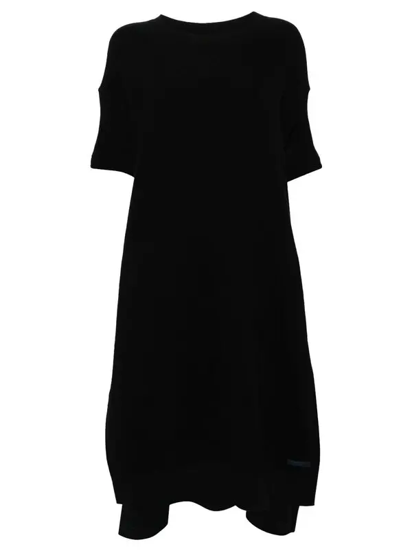 Yohji Yamamoto Side-slit Midi Dress - Black