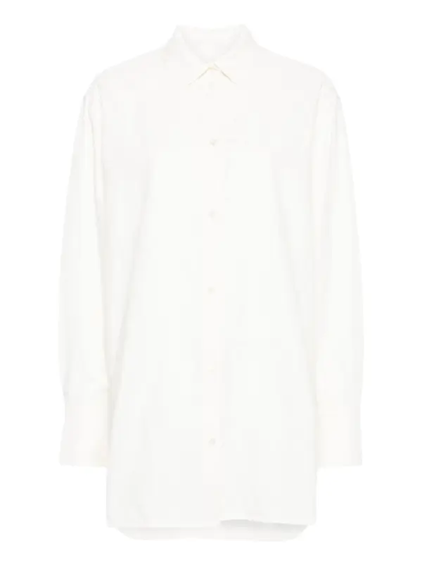 TOTEME Floral-jacquard Cotton Shirt - White