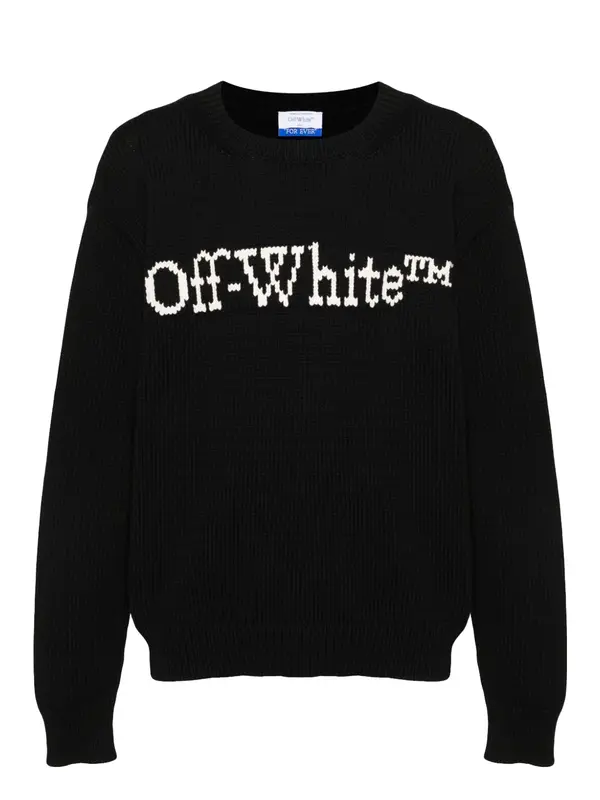 Off-White Intarsia-knit Logo Jumper - Black