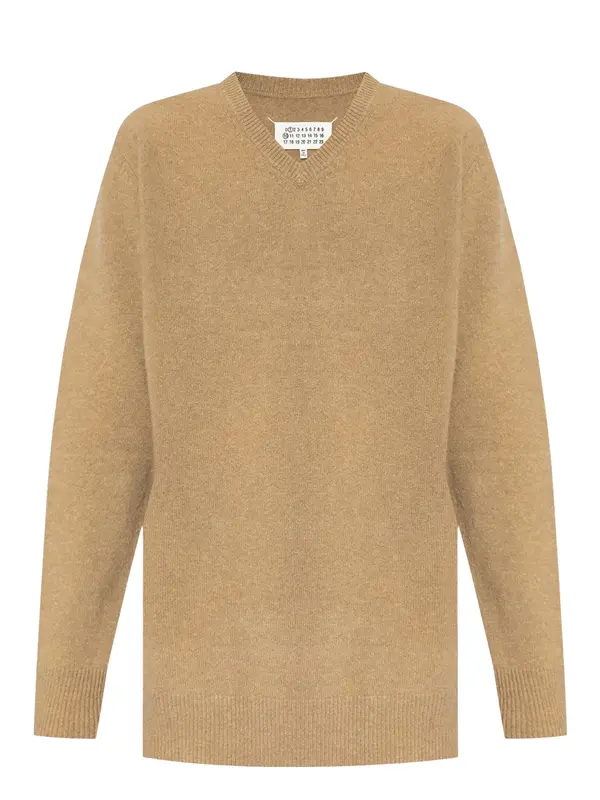 MAISON MARGIELA V-neck Wool Jumper - Brown