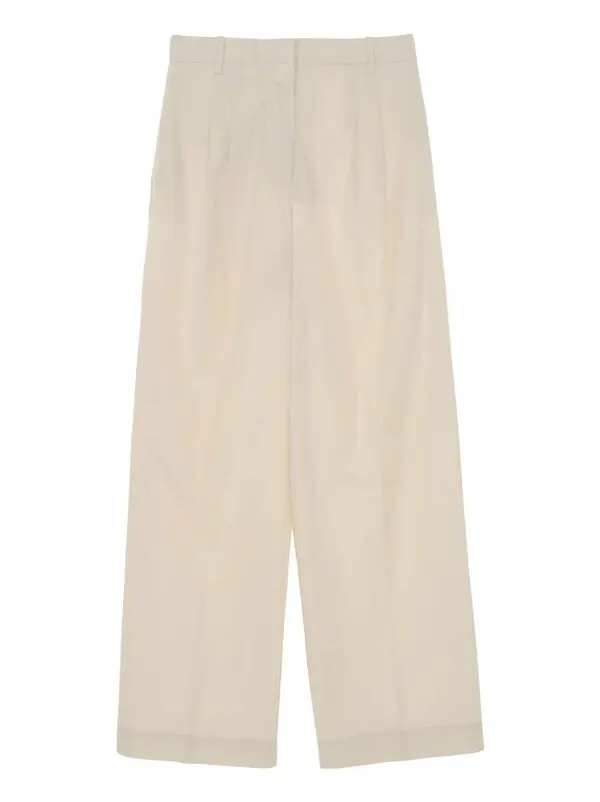 RÓHE Wide-leg Cotton Trousers - Neutrals