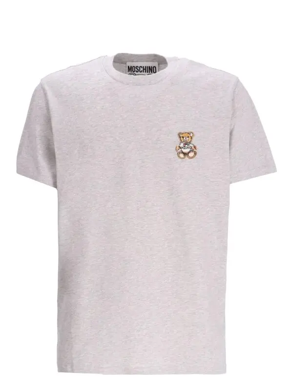 Moschino Teddy Bear Appliqué Cotton T-shirt - Grey