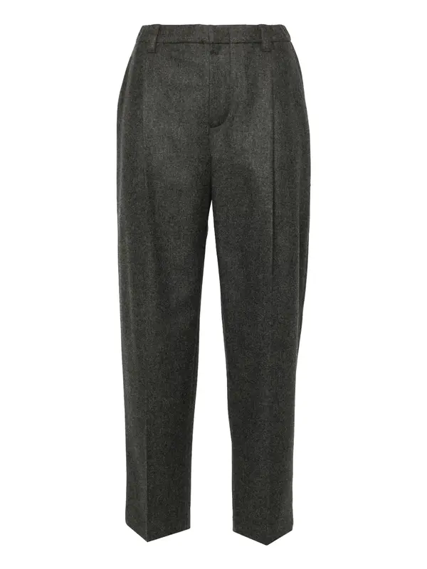 Brunello Cucinelli Mélange-effect Cropped Trousers - Grey