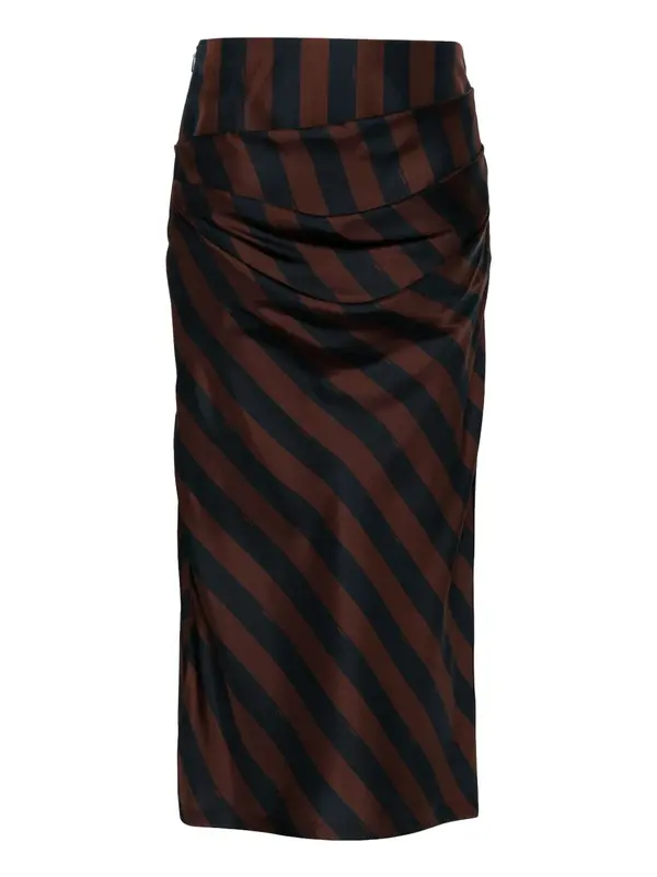 Fendi Pequin-stripe Midi Skirt - Blue