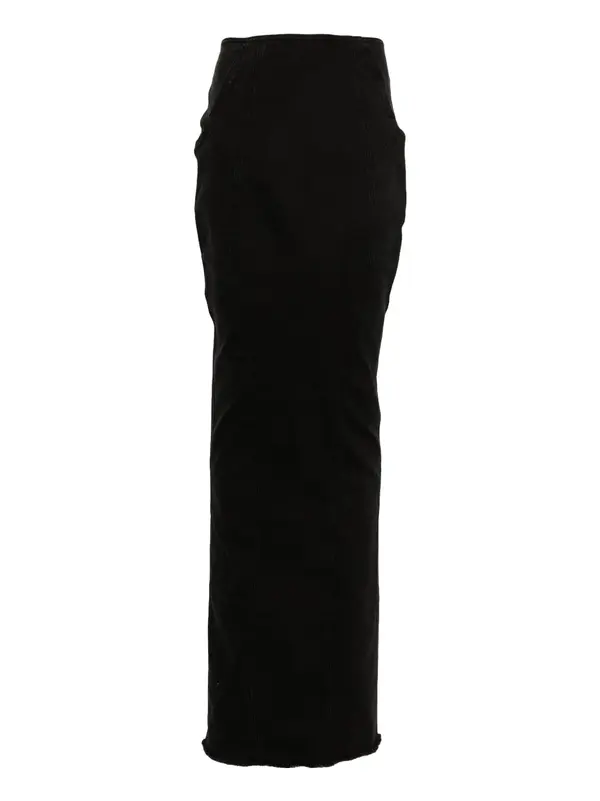 ENTIRE STUDIOS Channel Denim Maxi Skirt - Black