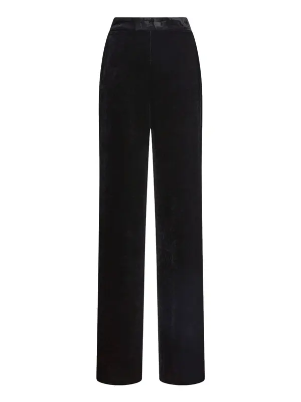 Etro Velvet Straight-leg Trousers - Black