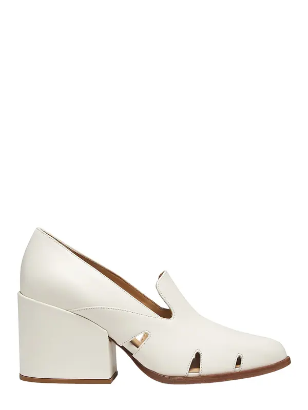 Gabriela Hearst Eliza 80mm Leather Loafers - Cream