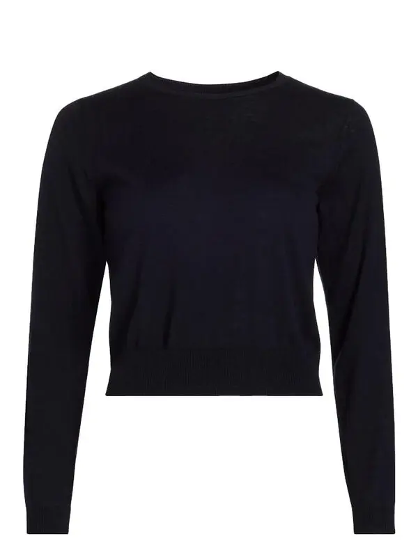 NILI LOTAN Oriana Wool Crewneck Sweater - Midnight