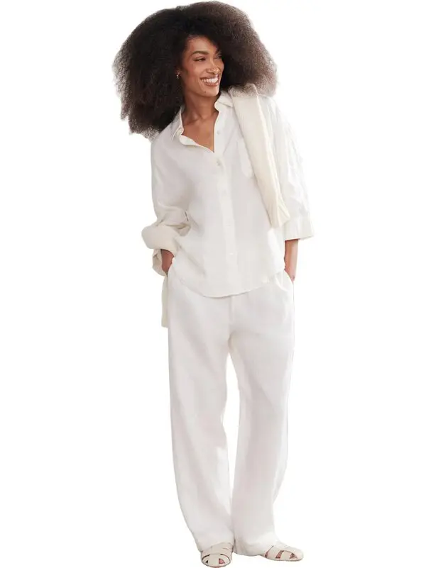 Jenni Kayne Linen Logan Pant - Ivory