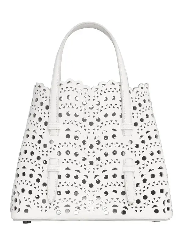 Alaïa Mina 20 Leather Top Handle Bag - White