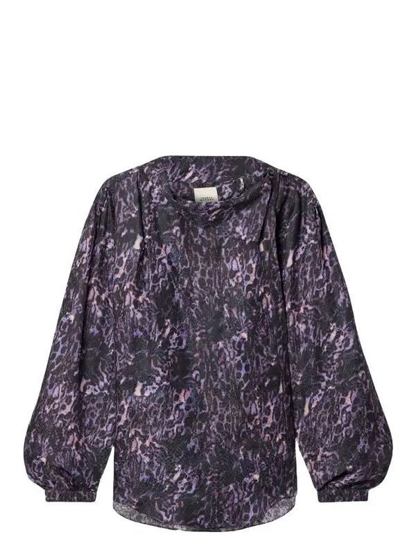 Isabel Marant Muriel Printed Satin-jacquard Shirt - Purple