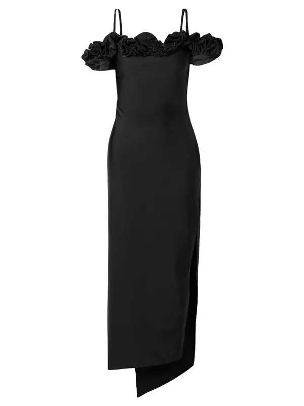 Coperni Cold-shoulder Stretch-jersey Gown - Black