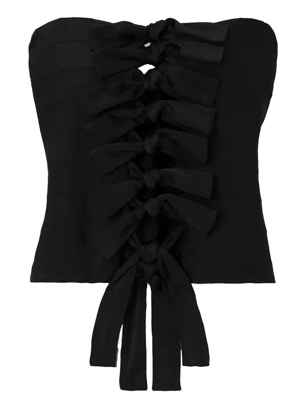 Coperni Strapless Knotted Cutout Top - Black