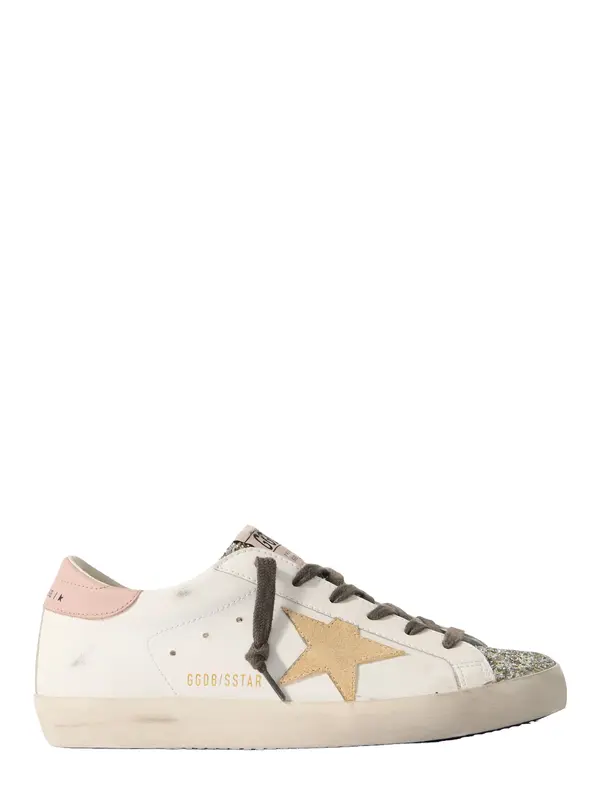 GOLDEN GOOSE Super-star Distressed Sneakers - White