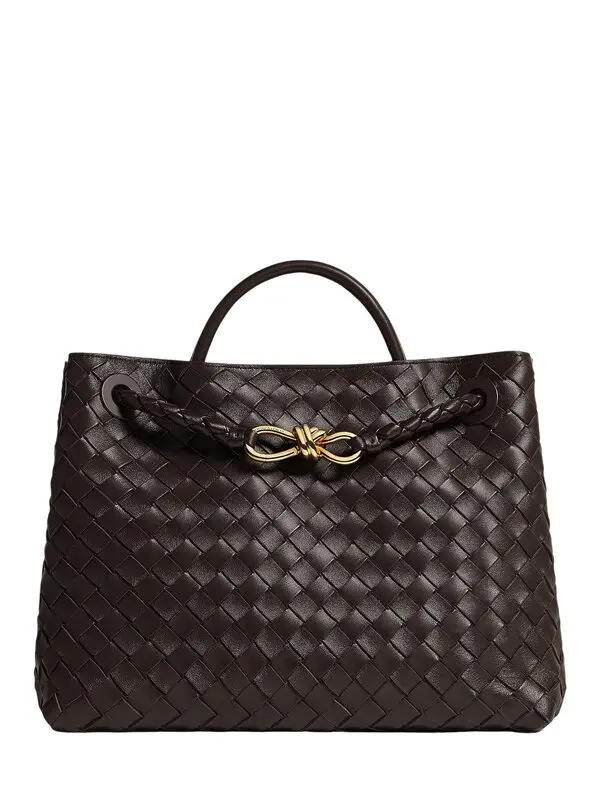 Bottega Veneta Intrecciato Leather Andiamo Top Handle Bag - Fondant