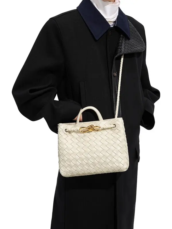 Bottega Veneta Small Intrecciato Top Handle Bag - Sea Salt