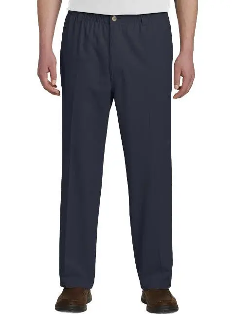 HARBOR BAY BY DXL Elastic-waist Pants - Navy