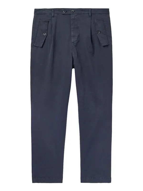 Barena Venezia Lamar Slim-fit Cotton-blend Twill Trousers - Blue