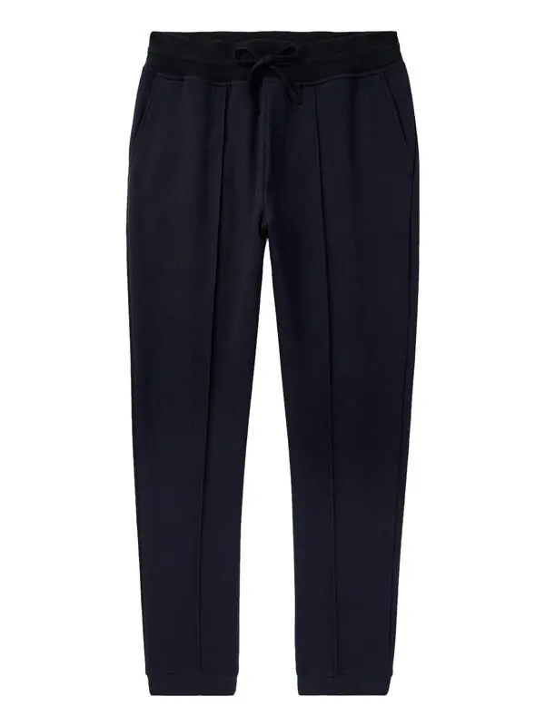 Loro Piana Whitney Tapered Cotton, Silk And Cashmere-blend Jersey Sweatpants - Blue