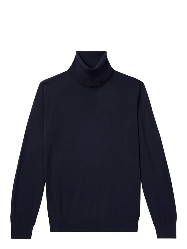 Loro Piana Wish® Wool Rollneck Sweater - Blue