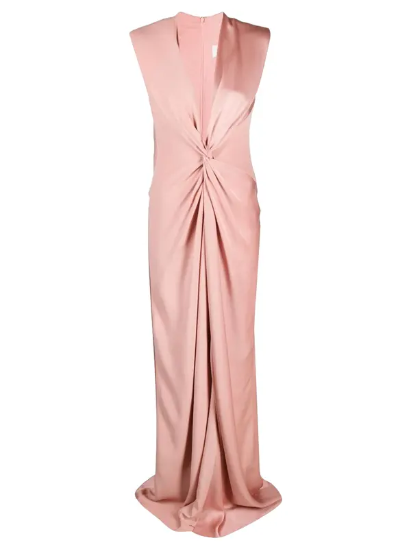 Max Mara Twist-front V-neck Maxi Dress - Pink