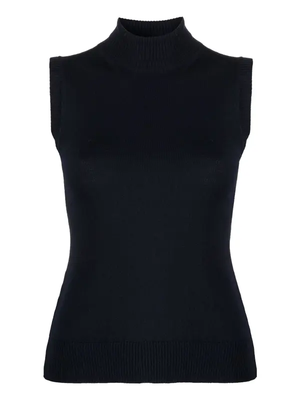 Sportmax Roll-neck Vest - Blue