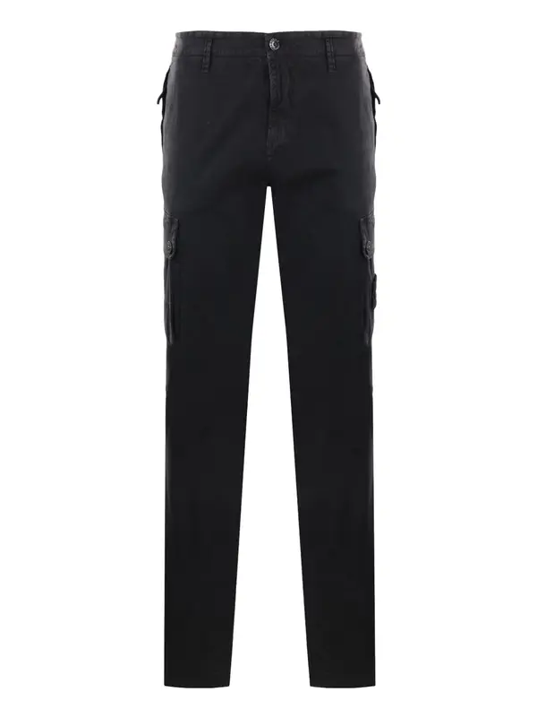 Stone Island Straight-leg Cargo Trousers - Black