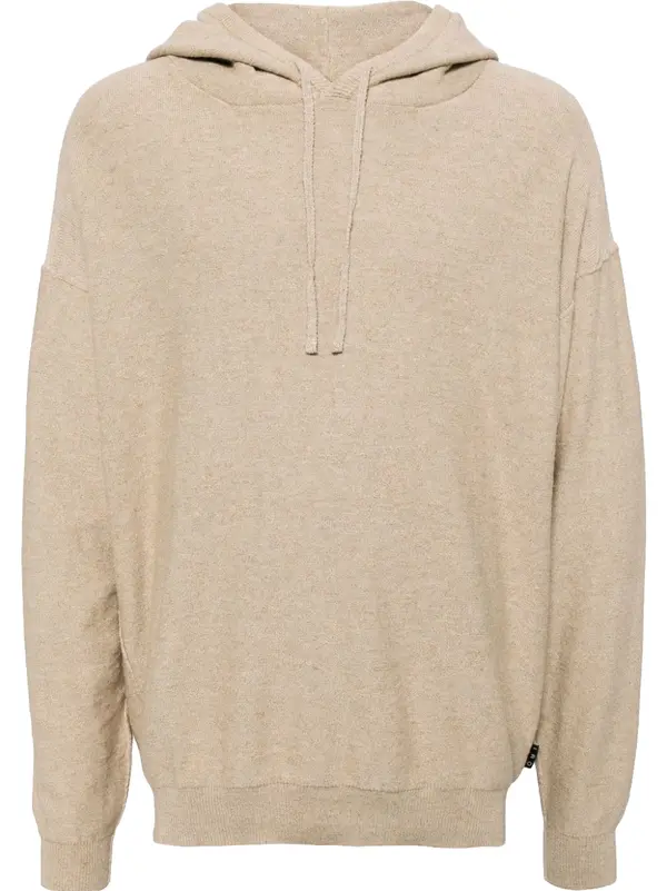 IRO PARIS Ribbed-edge Knitted Hoodie - Neutrals