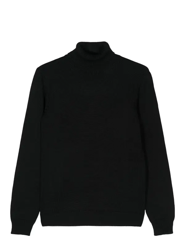 NUUR Roll-neck Merino Jumper - Black