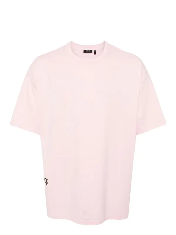 FIVE CM Heart-patch Cotton T-shirt - Pink