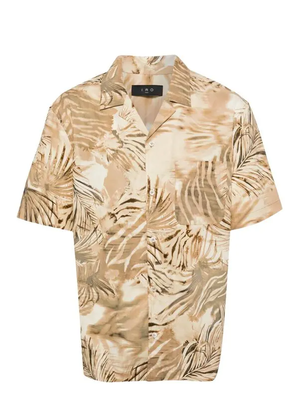 IRO PARIS Botanical-print Poplin Shirt - Neutrals