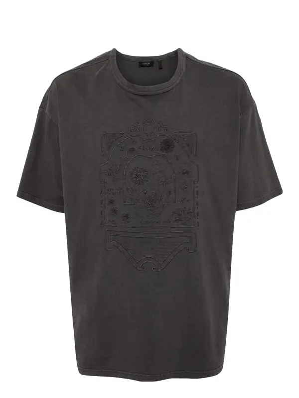 FIVE CM Embroidered-design Cotton T-shirt - Grey