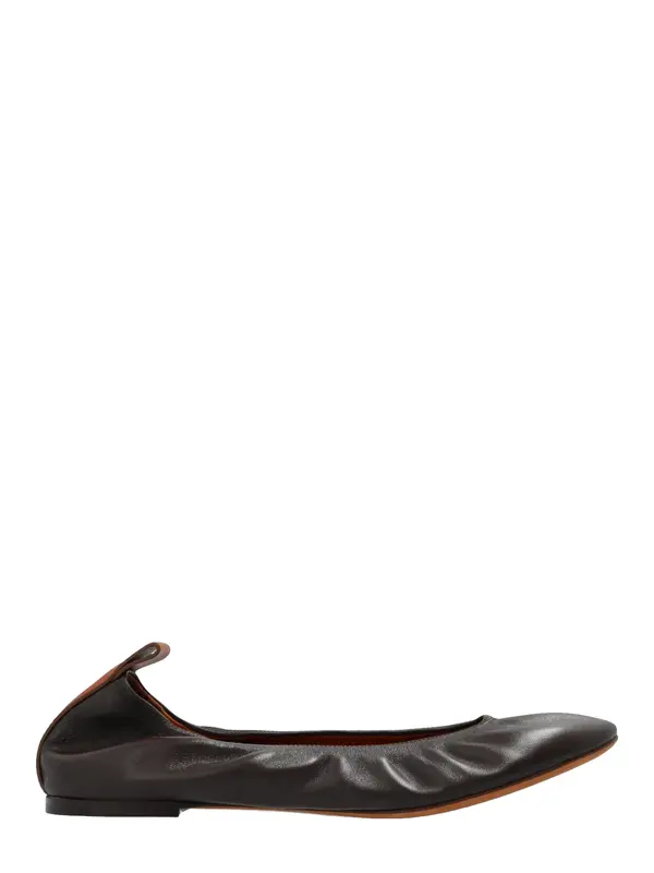 LANVIN Leather Ballerina Shoes - Brown