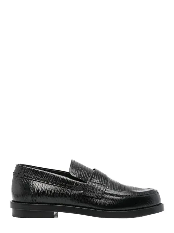 Alexander McQueen Lizard-skin Effect Loafers - Black