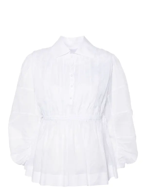 JIL SANDER Pleated Poplin Shirt - White