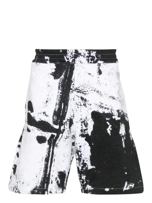 Alexander McQueen Alexander Mc Queen Printed Organic Cotton Shorts - White