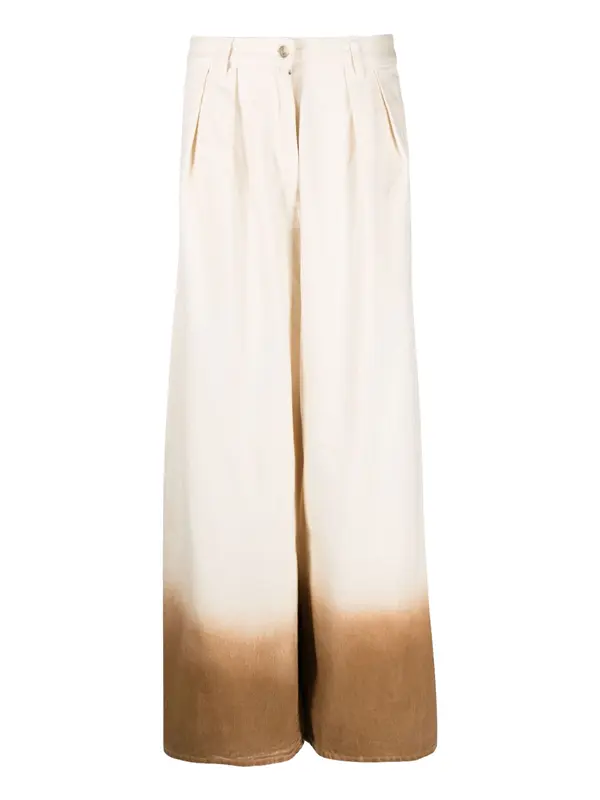 Alanui Gradient Wide Leg Jeans - White