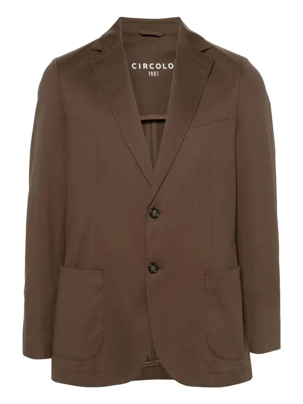 CIRCOLO 1901 Single Breasted Pique Jacket - Brown