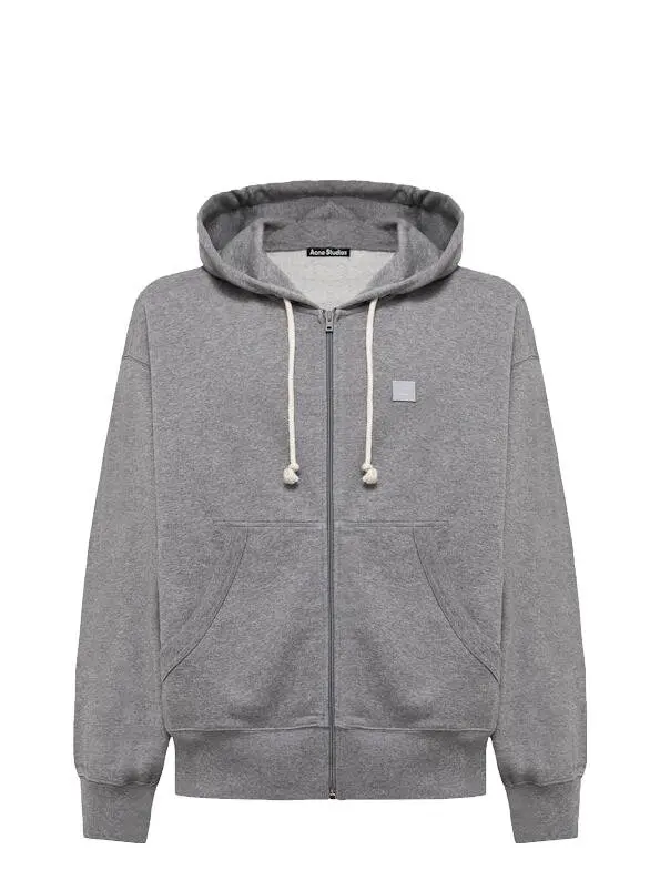 Acne Studios Hooded Sweatshirt With Zip - Grey Melange