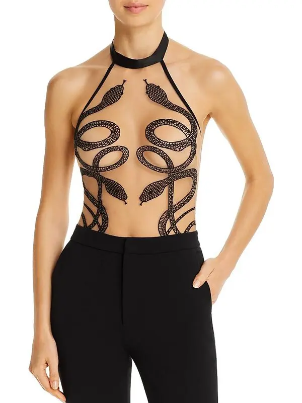 THISTLE AND SPIRE Medusa Snake Bodysuit - Black Butter